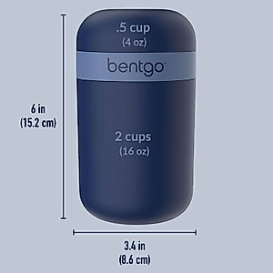 Bentgo® Snack Cup - Reusable Snack Container with Leak-Proof Design, Toppings Compartment, and Dual-Sealing Lid, Portable & Lightweight for Work, Travel, Gym - Dishwasher Safe (Navy)