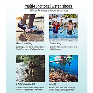 Women's Water Shoes Aqua Socks for Outdoor Beach Swim Surf Yoga Exercise Beach Swim Barefoot Sports Shoes(Beach02, 10-11)