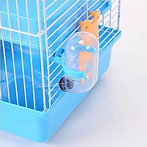 Plastic Hamster Cage Three Layers Hamster House Cage Portable Small Pets Carrier for Mouse Rat Small Animals (Blue)
