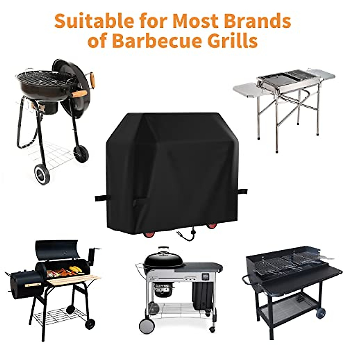 PENDEJATO BBQ Grill Cover, 420D Heavy Duty Grill Cover Rip-Proof, Outdoor Waterproof BBQ Cover,Fits of Weber Gas Grill Cover Charbroil Grill & Brinkmann Grill and More (41" L x 19" W x 40" H)