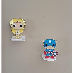 Clear Plexiglass Wall Stand, Stick On, Single Shelf No Nails or Screws, 24 pack