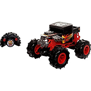 Hot Wheels RC Monster Trucks Bone Shaker in 1:15 Scale, Remote-Control Toy Truck with Terrain Action Tires