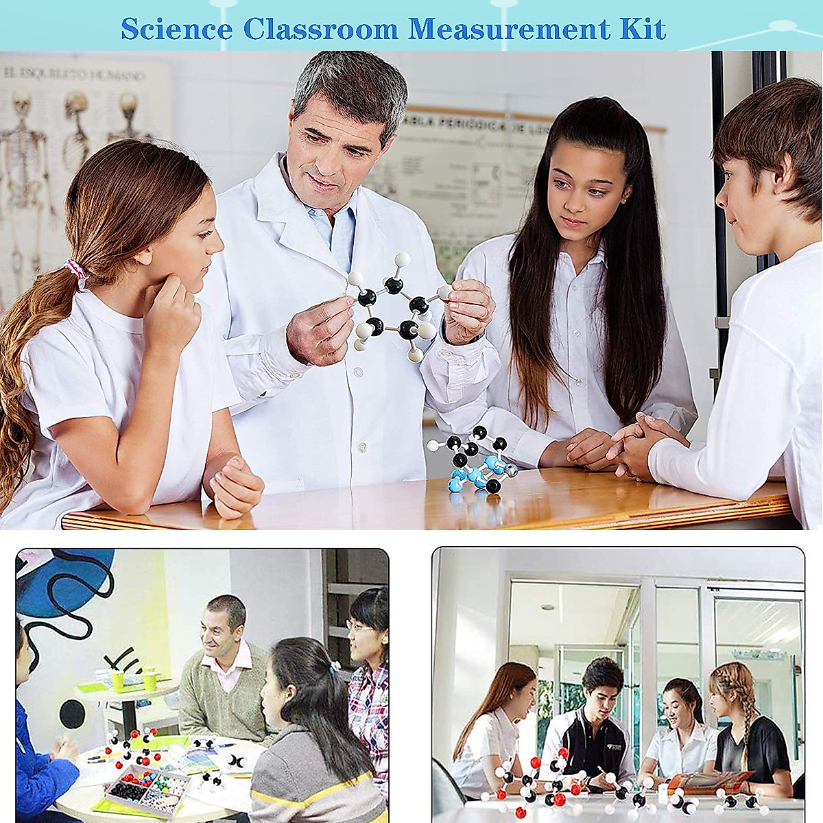 LFGKeng Chemistry Molecular Model Kit, 974 PCS Molecular Structure Model with Atoms, Charge-Cloud, Organic/Inorganic Chemistry Teaching Kit, Science Kit for Space Imagination/Interest Cultivation