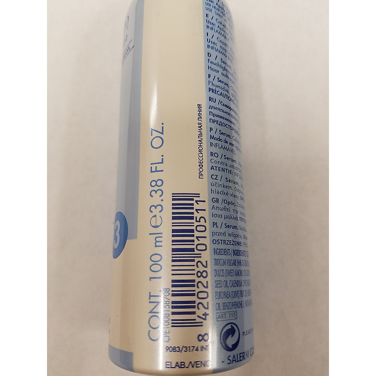 Salerm Keratin Shot Serum 3.38 oz