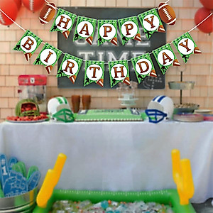 Football Party Decorations Football Happy Birthday Banner Party Supplies String Flags Football Bowl Game Sport Themed Bunting Sign Party Decor Favors