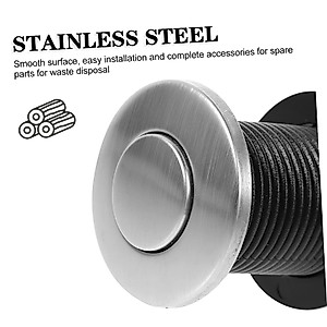 IWOWHERO Air Button Bathtub Switch Jetted Trash Disposal Button Push Button Garbage Disposal Kraus Sink Accessories Household Trash Garbage Disposal Parts Replacement Stainless Steel Silver