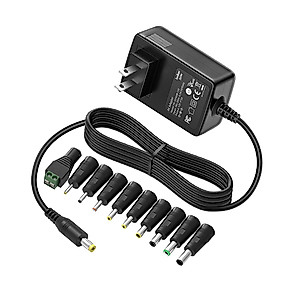 Belker 12V 3A 2.5A AC DC Power Adapter Supply Cord Wall Charger for 12 Volt Electronics - 3000mA Max.