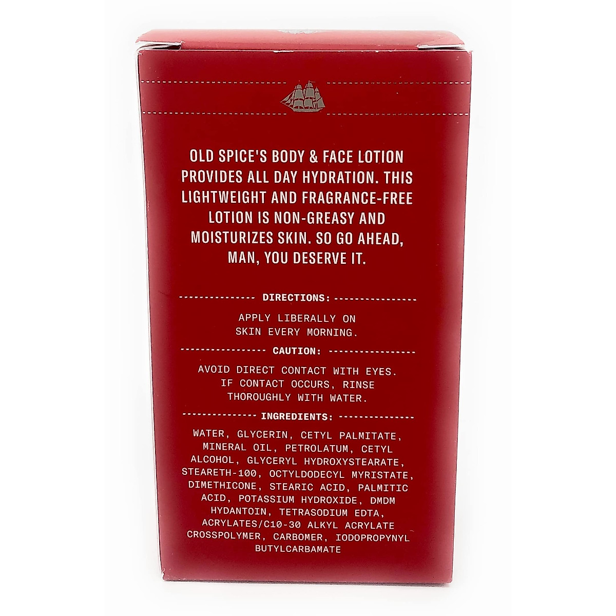 Old Spice Hydrating Body and Face Lotion, Unscented, 4 oz