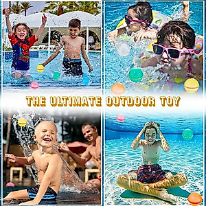 CALLIDUS Reusable Water Balloons, Latex-Free Silicone Water Bomb with Mesh Bag, Self-Sealing Water Bomb for Kids and Adults, Outdoor Activities Water Games, Popular Pool Toys (6 Pack)