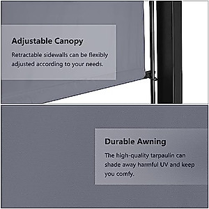 GAZEBEST 10' x 10' Patio Pergola with Retractable Canopy and Weather-Resistant Steel Frame, Backyard Sun Shade Canopy Cover Shelter for Porch Party, Garden, Grill Gazebo,Gray