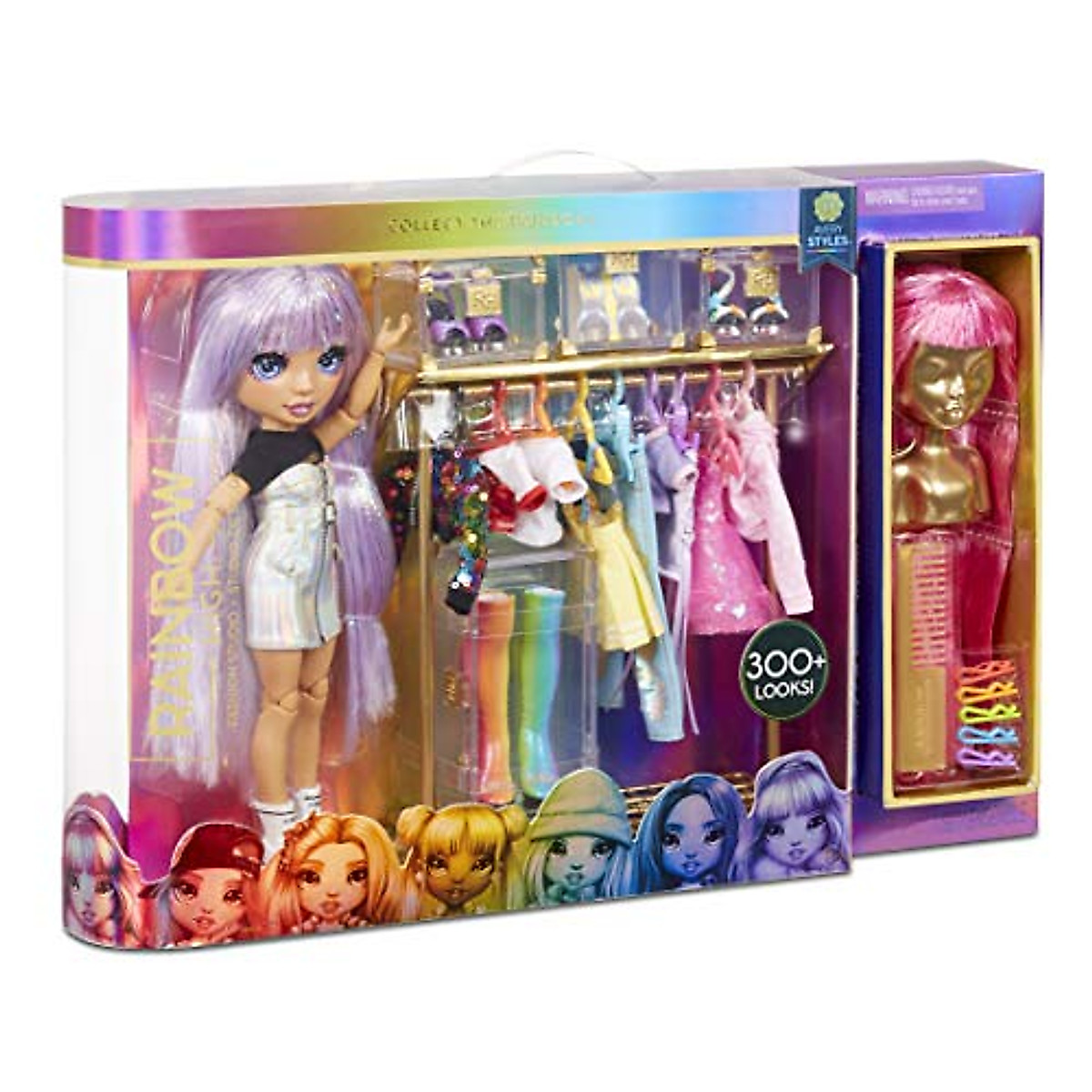 Rainbow High Fashion Studio with Avery Styles Fashion Doll Playset Includes Designer Outfits & 2 Sparkly Wigs for 300+ Looks, Gifts for Kids & Collectors, Toys for Kids Ages 6 7 8+ to 12 Years Old