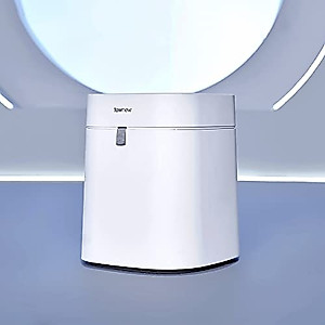 townew T Air Lite (T02B White) Auto Sealing & Self-Changing 4.4-Gallon Smart Trash Can with Open Top Barrel, Small