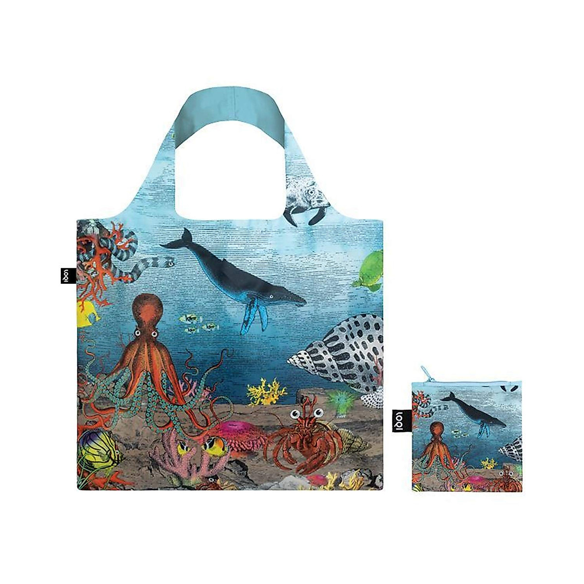 LOQI Artist Kristjana S Williams Interiors Reusable Shopping Bag, O/S, Barrier Reef