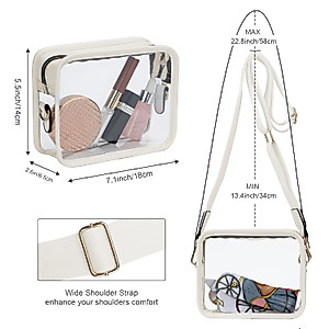 Oweisong Clear Bag for Stadium Events Women Stadium Approved Crossbody Bag Clear Purse Concert Sport Shoulder Handbag