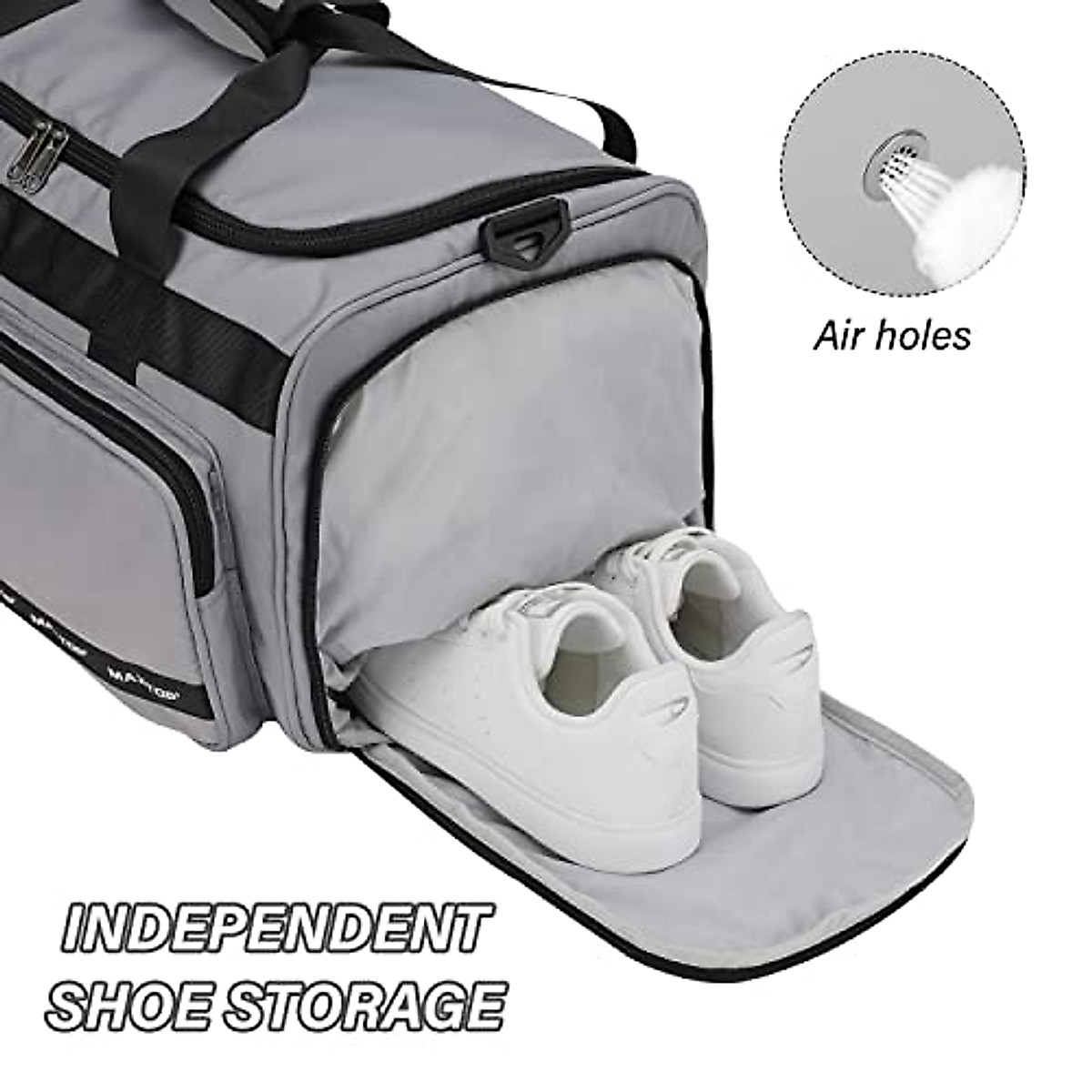 MAXTOP Travel Duffle Bag for Women Carry On Tote Weekender Overnight Bag Large Capacity Duffel Bag With Shoe Compartment,Gym Tote Bag with Dry and Wet Separation