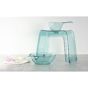 リッチェル Richell Carari Bath Chair, Height 7.9 inches (20 cm), Aqua Blue, Made in Japan