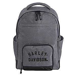 Harley-Davidson Rugged Twill Water-Resistant Polyester Backpack - Heather Gray