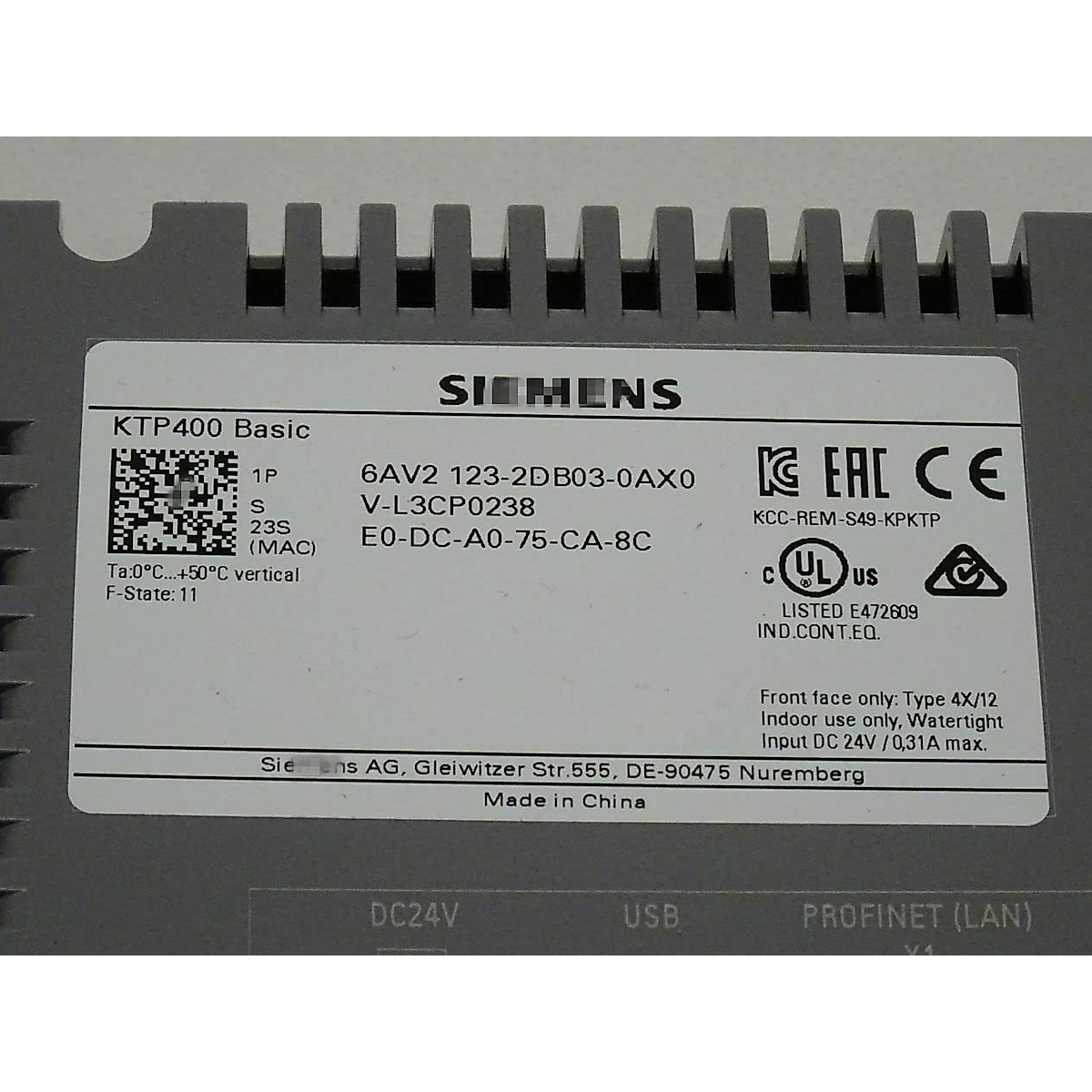 6AV2123-2DB03-0AX0 KTP 400 Series Touch Screen HMI 4.3 Inch 6AV2 123-2DB03-0AX0 Sealed in Box 1 Year Warranty