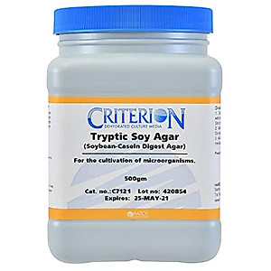 Hardy Diagnostics Tryptic Soy Agar (TSA), Criterion Dehydrated Culture Media, 500gm Wide-Mouth Bottle
