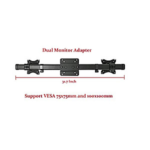 Mount Plus MP-XMA-12 Single to Dual Monitor Adapter | Dual VESA Bracket Adapter | Horizontal Assembly Mount for 2 Monitor Screens up to 27 inche (Double Monitor Adapter)