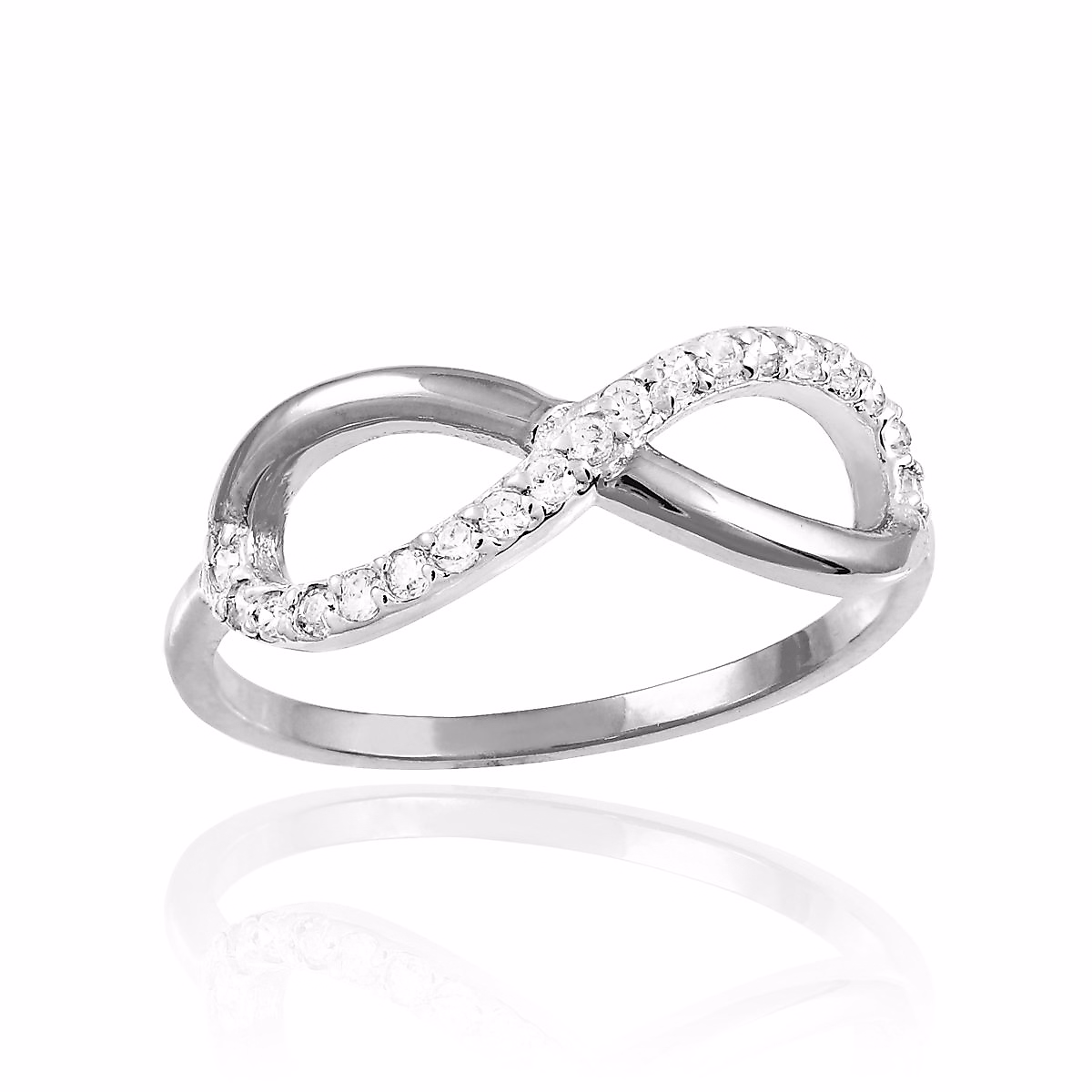 10k White Gold Infinity Ring with CZ (6)