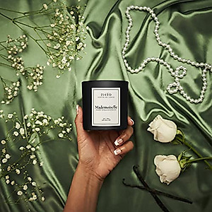 LUCEO Mademoiselle Golden Vanilla and Patchouli Luxury Scented Soy Candle, 9 OZ. – Long Burning Candle Gift Set for Women – Large Scented Candle for Relaxation – Vegan Friendly