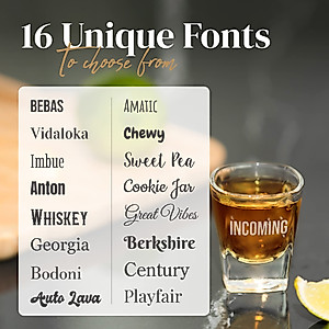 Custom Text Shot Glass - Engraved Personalized Shot Glasses For Weddings, Birthdays, Groomsmen and Party Favors - Unique Shot Glasses, Square Shot Glass Party Favors (1 Pack-2oz Square Shot)