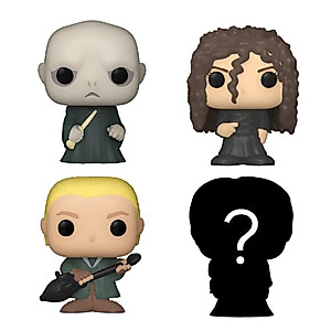 Funko Bitty Pop! Harry Potter Mini Collectible Toys 4-Pack - Lord Voldemort, Draco Malfoy, Bellatrix Lestrange & Mystery Chase Figure (Styles May Vary)
