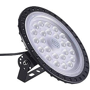 100W UFO LED High Bay Light lamp Factory Warehouse Industrial Lighting 20000 Lumen 6000-6500K IP54 Warehouse LED Lights- High Bay LED Lights- Commercial Bay Lighting for Garage Factory Workshop Gym