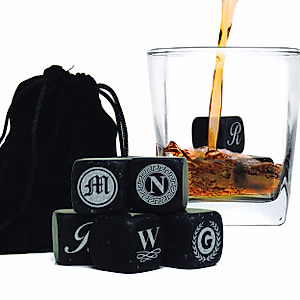 Personalized Whiskey Stones - Custom Engraved Groomsmen - Set of 9