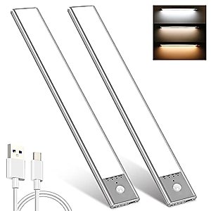 Benreom Under Cabinet Lights with 3 Color Temperatures, Rechargeable Battery Operated Lights, Wireless Motion Sensor Light Indoor, 64 LED Under Cabinet Lighting, Closet Lights for Kitchen, Counter