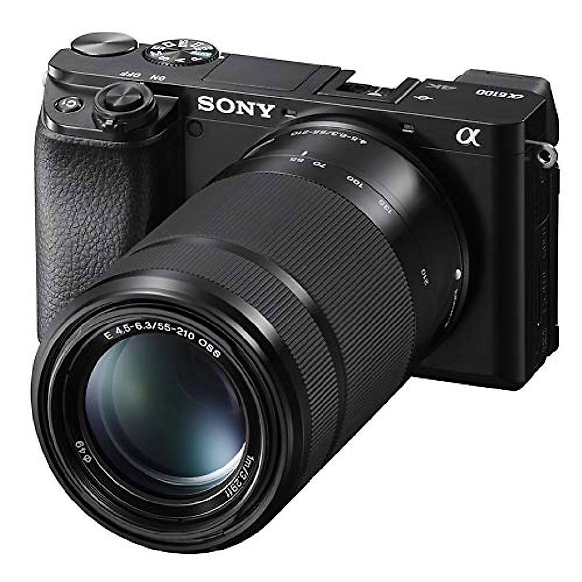 Sony a6100 Mirrorless Camera 4K APS-C ILCE-6100YB with 2 Lens Kit 16-50mm + 55-210mm and Deco Gear Case + Extra Battery + Flash + Wide Angle & Telephoto Lens + Filter Kit + 64GB Accessories Bundle