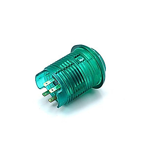Arcity 8 Pcs Arcade LED Push Buttons Illuminated Light 6 × 30mm Buttons + 2 × 24mm Buttons with Built-in Microswtich for Arcade Machine Video Game Console DIY Jamma MAME Raspberry Green New