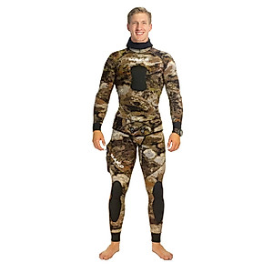 MAKO Spearguns Mens Spearfishing Wetsuit 3D Yamamoto Reef Camo 7mm 2 Piece (Medium)