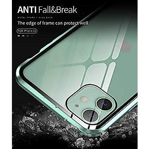 Guppy for iPhone 11 Magnetic Case, Case with Built in Privacy Screen Protector Anti Spy Tempered Glass Slim Metal Aluminum Shockproof Cover Hard Drop Proof Protective Wireless Charging Support