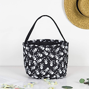 Halloween Trick or Treat Bucket - Candy Basket Tote Bag for Kids (Human skeletont)