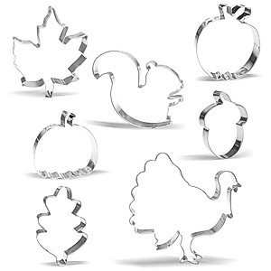 Large Fall Thanksgiving Cookie Cutter Set - 7 Piece - Stainless Steel