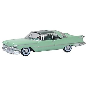 1959 Chrysler Imperial Crown 2 Door Hardtop Highland Green and Ballad Green 1/87 (HO) Scale Diecast Model Car by Oxford Diecast 87IC59002