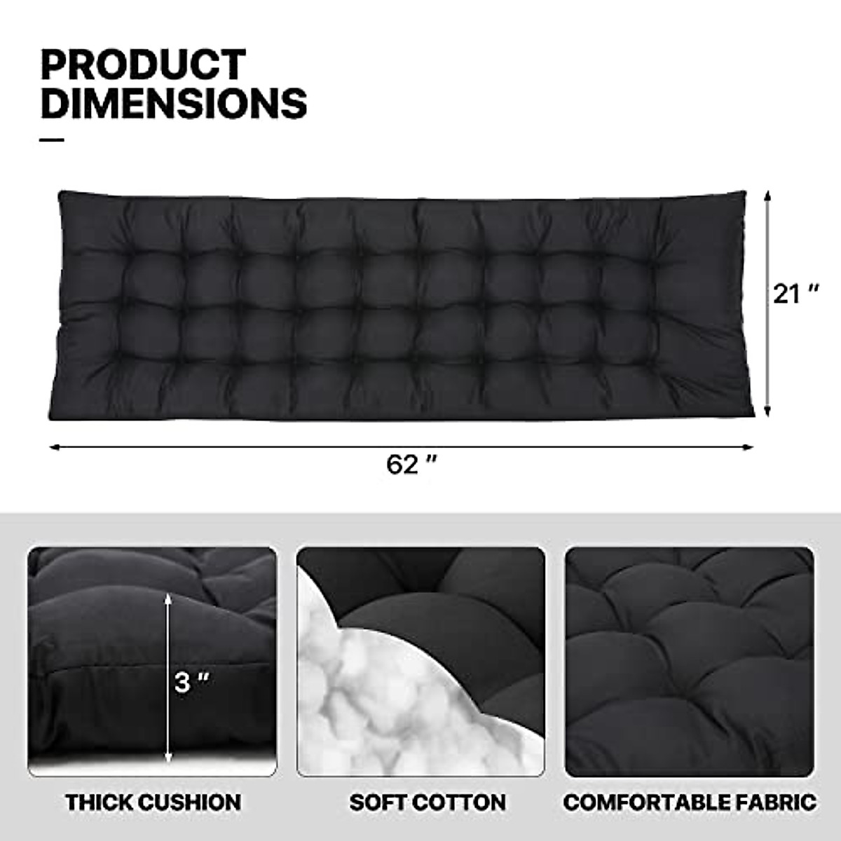 MoNiBloom Reinforced Zero Gravity Chair, Folding Pool Beach Lounger, Portable Tanning Chaise with Cushion, Headrest and Side Tray - Black