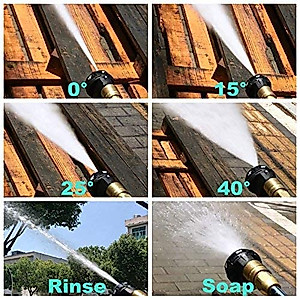 Meteor Blast Pressure Washer Spray Nozzle, 6-in-1 Quick Change over and Adjustable, 1/4in Plug Connect Tips MAX 4000PSI for Pressure Washer