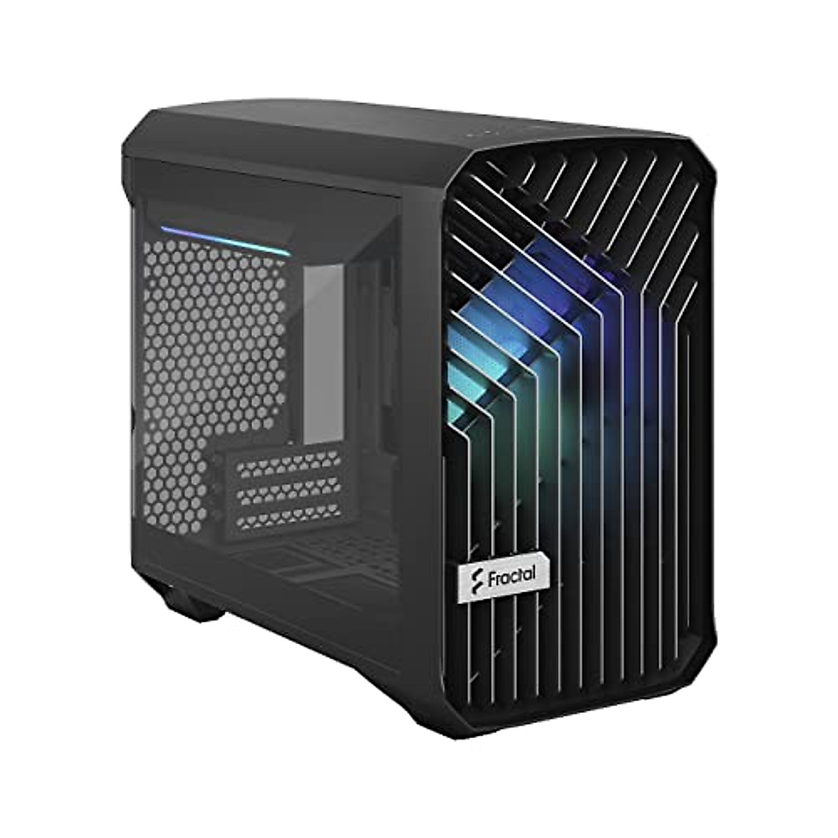 Fractal Design Torrent Nano RGB Black - Light Tint Tempered Glass Side Panels - Open Grille for Maximum air Intake - 180mm RGB PWM Fan Included - Type C - mITX Airflow Mini Tower PC Gaming Case