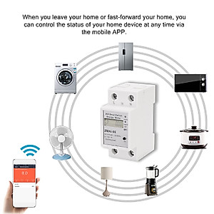 Splenssy Single-Phase Din Rail WiFi Intelligent Energy Meter Power Consumption Kwh Meter Wattmeter Support Smartlife/Tuya APP Control Compatible with Alexa and Google Home