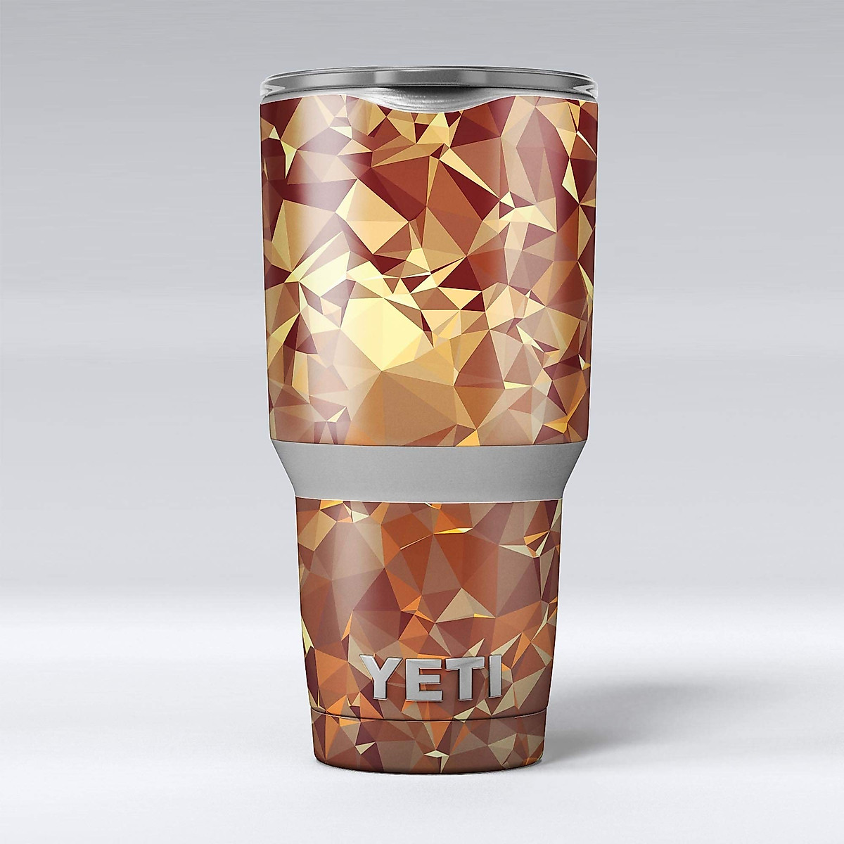 Design Skinz Orange Geometric V5 - Skin Decal Vinyl Wrap Kit Compatible with The Yeti Rambler Cooler Tumbler Cups