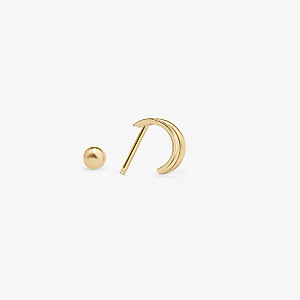 14K Yellow Gold Double Wire Ear Cuff Wrap Cartilage Huggie Hoop Earring Internally Threaded Upper Ear Piercing Hypoallergenic Helix Cartilage Lobe Tragus Upper Piercing - Sold Separately