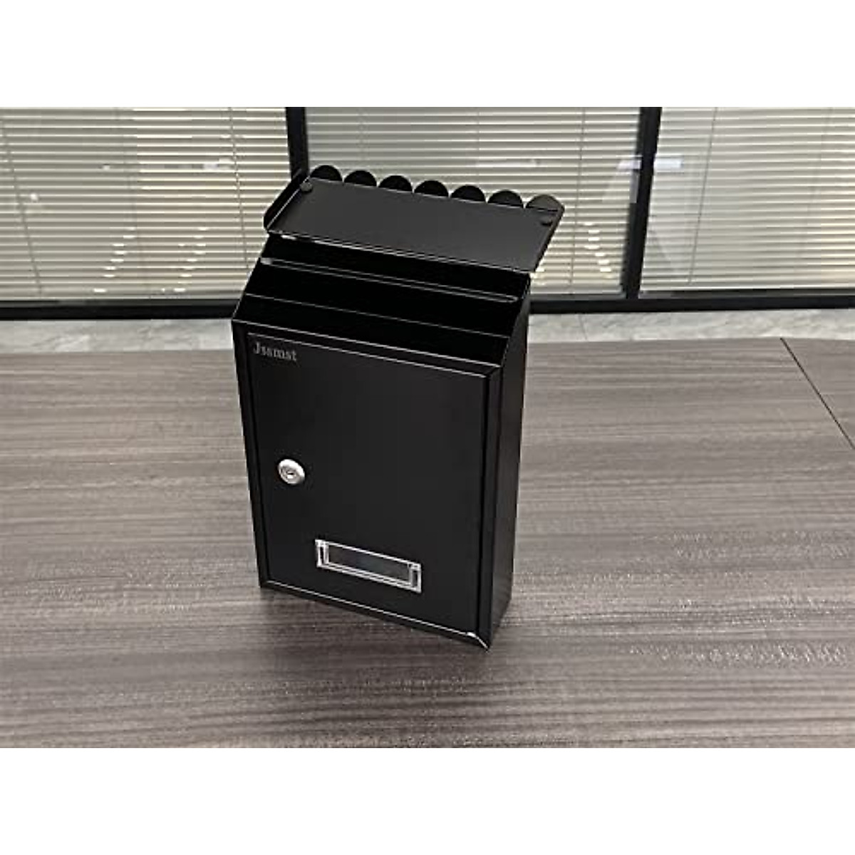 Jssmst Mailboxes Wall Mount with Key Lock – Small Metal Mailboxes Horizontal, 12.4 x 8.3 x 3.05 Inch, Black New