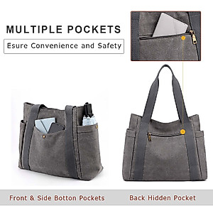 Tote Bag for Women Canvas Totes Purse Shoulder Handbag Top Handle Work Bags for Daily Leisure Shopping
