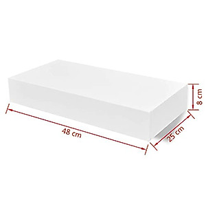 vidaXL Floating Wall Display Shelf w/ 1 Drawer White Book DVD Storage Cube