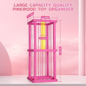 Wooden Stuffed Animal Storage, Extra Large Stuffed Animal Holder Plush Toy Organizer with Elastic Band, Stuffed Animal Zoo Storage for Nursery Play Room Bedroom Corner