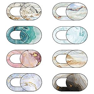 Anoys Webcam Cover 8 Pack, Ultra-Thin Camera Cover Privacy Protector, Cover Slide for Laptop/Mac/MacBook Air/iPad/iMac/PC/Cell Phone, Webcam Covers Laptop Accessories - Marble Texture