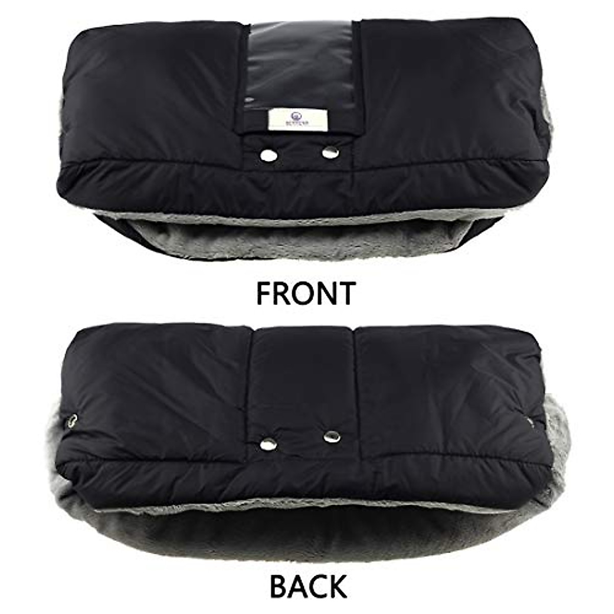 Fleece Stroller Hand Muff, BETITETO Winter Anti-Freeze Gloves for Baby Stroller Jogger Pram Water Resistant Warmer Gift for Parents and Caregivers (Black)